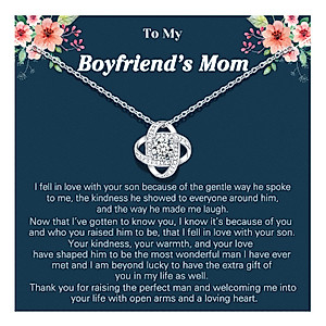 UNGENT THEM Mothers Day Gifts for Boyfriends Mom, To My Boyfriends Mom Necklace, Boyfriends Mom Christmas Gift Presents