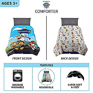 Franco Kids Bedding Super Soft Microfiber Reversible Comforter, Twin/Full, Paw Patrol