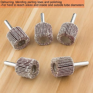 20Pack Abrasive Flap Wheel Sander，1" x 1" x 1/4" Shank Mounted Flap Wheels, 80 Grit Aluminum Oxide Sanding Flap Wheel for Rust Removal Deburring Polishing Satin-Finishing- Abrasive Grinding Tool