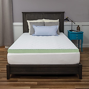 SensorPEDIC 3-Inch Ultimate Cooling Luxury Quilted Memory Foam Bed Topper, Full, White