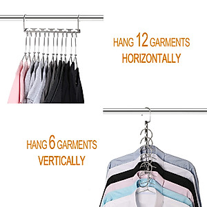 GEFTOL Space Saving Hangers Metal Hanger Magic Cascading Hanger Closet Clothes Organizer(4 Pack)