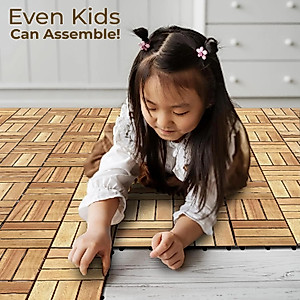 12 Slats Style, Pack of 9 Pieces, Premium Wood(Not Softwood Fir/Pine) Interlocking Deck Tiles, Patio Pavers Floor, Flooring, Decor, D.I.Y, Decking, Wholesales, 8.72 Square Feet, Brown(Sale Off 3 Days)