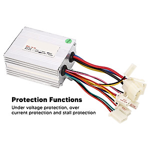 Alomejor Ebike Motor Speed Controller Kit, 48V 500W Electric Brushed Speed Controller with Throttle Pedal for Electric Motorcycles