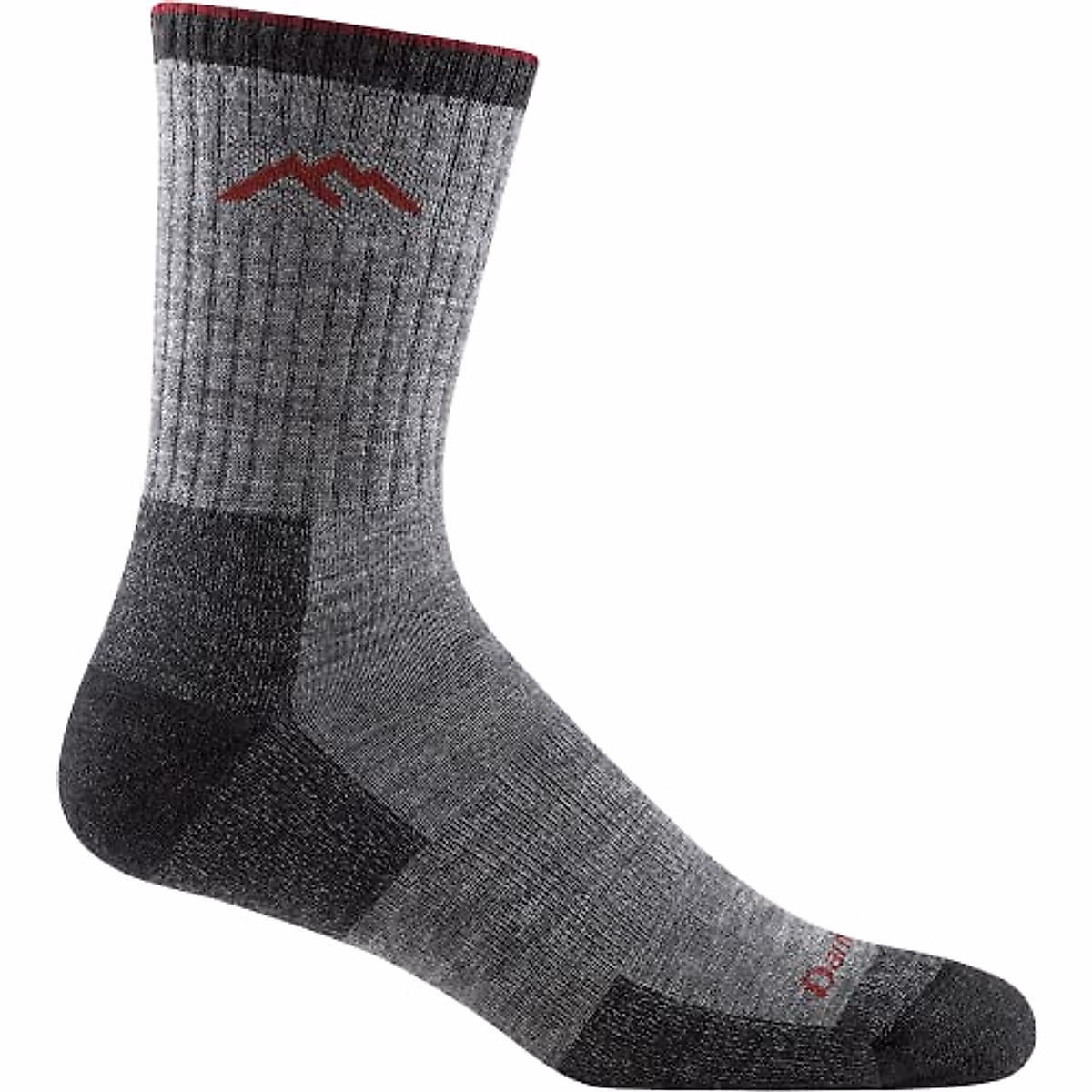 Darn Tough 1466 Men's Merino Wool Micro Crew Cushion Socks, Charcoal, Large (10-12)