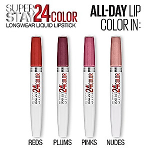 Maybelline Super Stay 24, 2-Step Liquid Lipstick Makeup, Long Lasting Highly Pigmented Color with Moisturizing Balm, Keep Up The Flame, Red, 1 Count