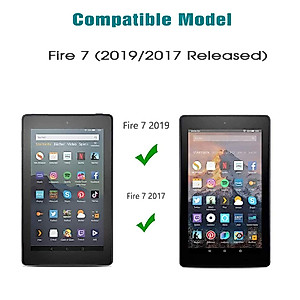 [2-Pack] Macoku All-New Fire 7 Screen Protector (2019/2017 Release -9th /7th Generation) Bubble-Free High Sensitivity Anti Fingerprint Scratch Tempered Glass/HD / 9H Hardness (2 Pack)