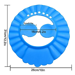 Baby Shower Shampoo Bath Protection Cap Waterproof Ear Protection Eye Protection 3 Pieces- Soft Cap Adjustable Bathroom Sun Visor Suitable for 0-3-10 Years Old