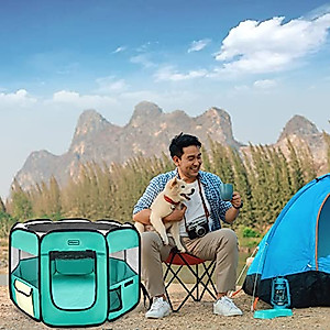 Aliparr Portable Pet Playpen,Dog Playpen Foldable Pet Exercise Pen Tents for Dogs/Cats/Rabbits/Pets,Cat Playpen Indoor/Outdoor Travel Camping Use with Carry Case