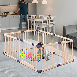 Baby Playpen, Corrales para Bebes, Baby Fence Indoor Outdoor, Toddler Safety Activity Center Playard with/Locking Gate,31sq. ft