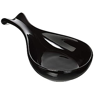 Home Basics Spoon Rest, 10.50" x 4.37" x 1.50", Black