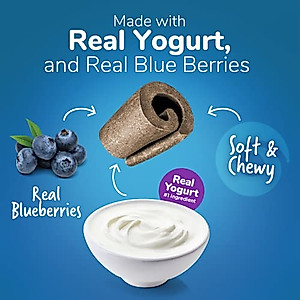 Fruitables Real Yogurt Treats – Roll-Up Dog Treats – Blueberry Flavor – Natural Ingredients – 12 Ounces