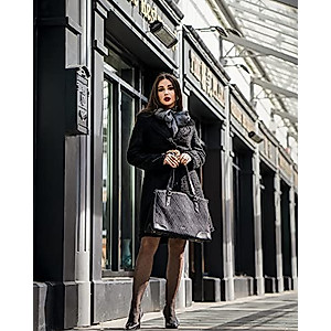 Missnine Tote Bag for Women Denim Teacher Bag Casual Work Bags 15.6 inch Shoulder Bag for Office Business