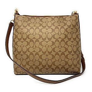 Coach Pebbled Leather Marlon Hobo Shoulder Handbag (KHAKI/SADDLE)