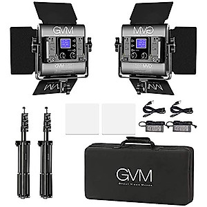 GVM RGB Led Video Light, 2PCS Video Lighting Kit with APP Control, 40W Photography Lighting Led Panel Light with 8 Kinds of The Scene Lights for Studio YouTube, 3200K-5600K, CRI 97+