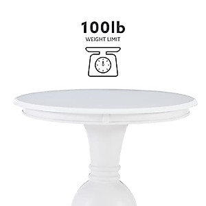 Powell White Pedestal Accent Table Pickins Round