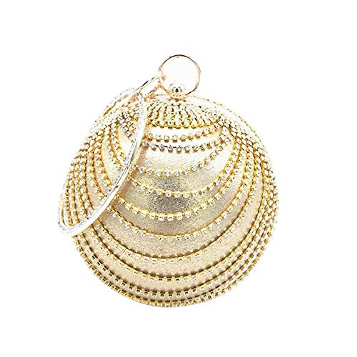 jessie Women Crystal Rhinestone Round Ball Evening Bag Clutch Purse Prom Party Handbag