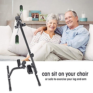 Compact Exercise Bike, Pedal Exerciser Bike Hand Arm Leg and Knee Peddler Adjustable Fitness Equipment for Seniors Elderly Home Pedal Exercise Bike for Total Body