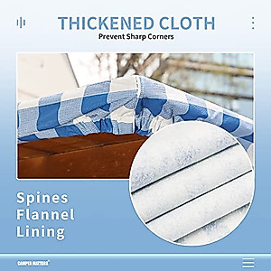 CAMPER MATTERS Picnic Table Cover with Bench Covers, Wind Resistance, Water and Oil Proof, Strong Resistance to Fading, for Outdoor and Camping, 72" Table, 3 Pieces Set, Come with Reusable Plastic Bag