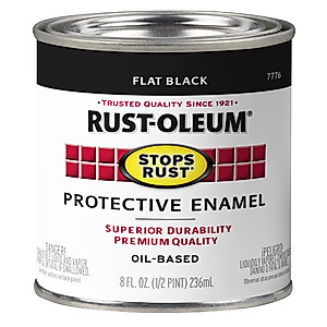 Rust-Oleum 7776730 Protective Enamel Paint, 8-Fl Oz, Flat Black(Pack of 1)