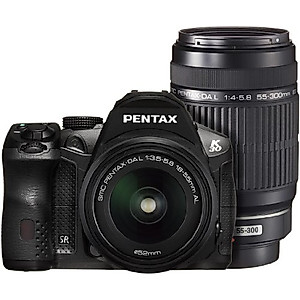 Pentax K-30 16 MP CMOS Digital SLR DA18-55mmF3.5-5.6AL & DA55-300mmF4-5.8ED double zoom lens Kit Black