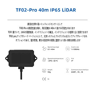 youyeetoo Benewake TF02-Pro Single-Point Ranging Lidar IP65 40m Laser Distance Sensor UART/I2C Solid State LiDAR Sensor for Drone Industrial Sensing Robot