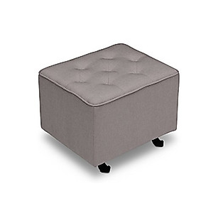 Delta Children Diamond Tufted Gliding Ottoman, French Grey