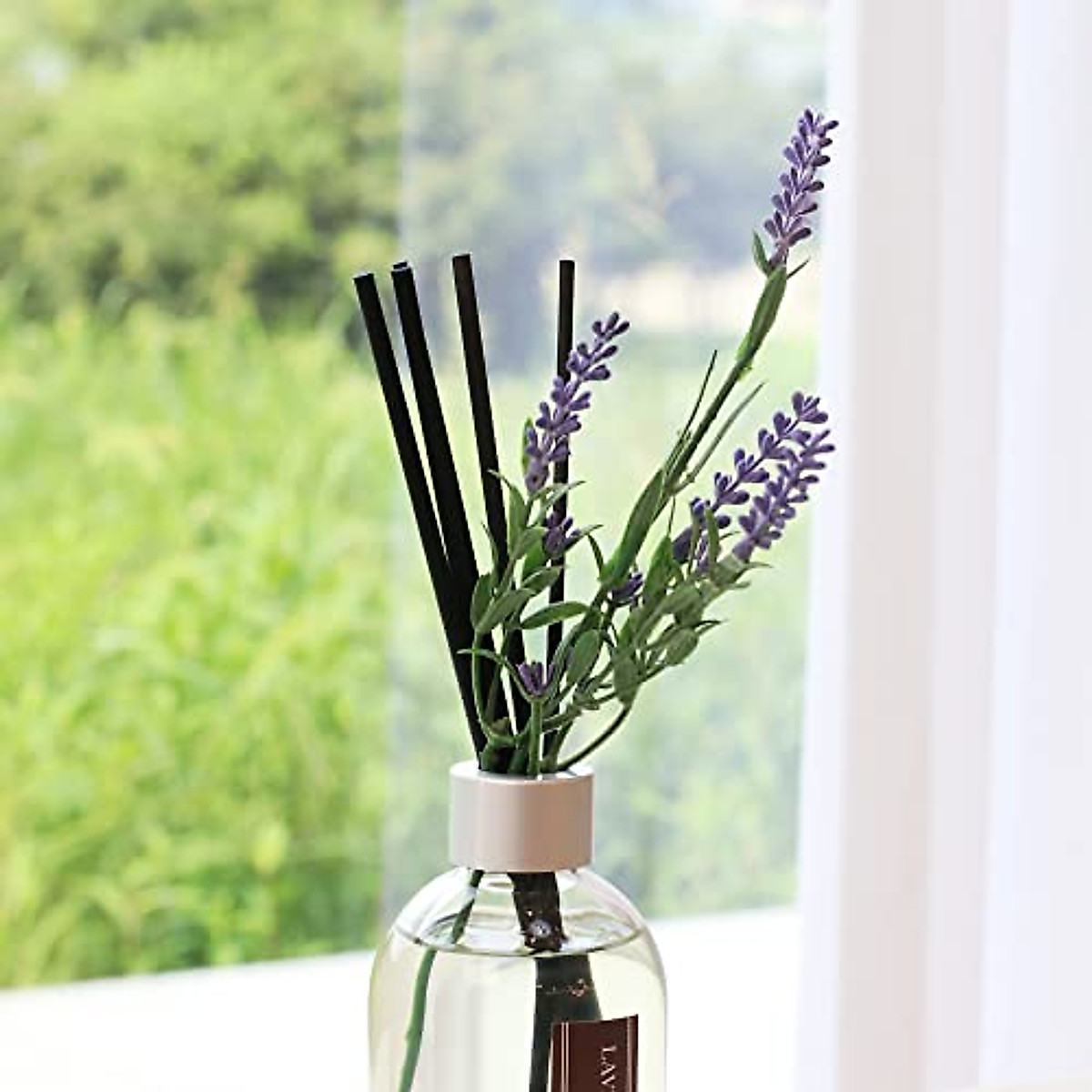 Aronica Flower Reed Diffusers Bathroom Decor, Lavender Field Scent, 6.76 oz, Home Decor Lavender Bathroom Air Freshener, Guest Room Decor, Infuser with Essential Oils, Office Decor for Women