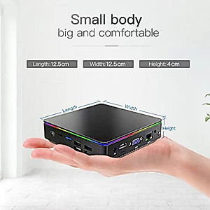 BUUA Mini PC, Wired Wireless Connection Mini Desktop Computer Z8350 CPU 4GB RAM 64GB ROM Small for Home for Office (US Plug)