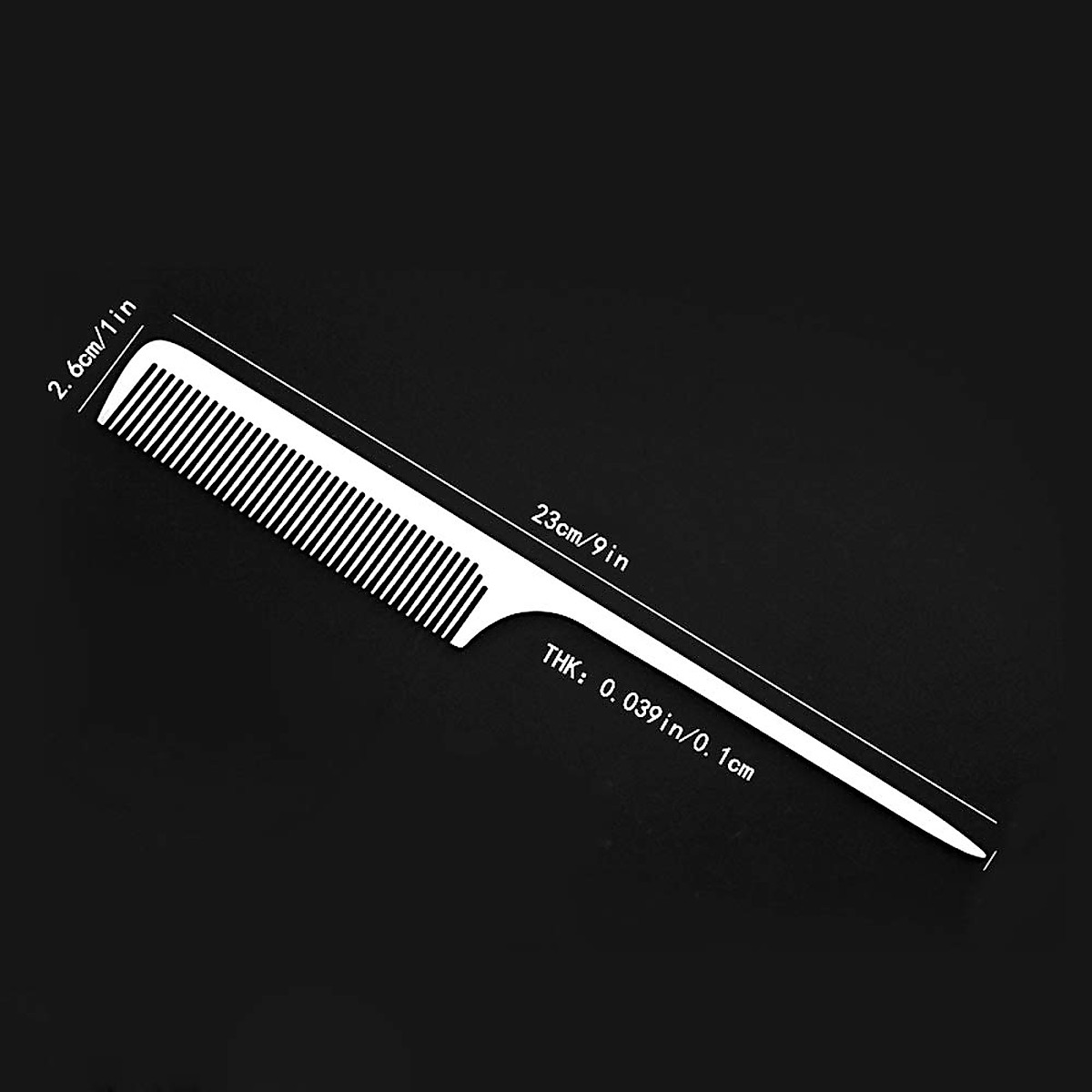 Stainless Steel Hair Combs Anti Static Fine Cutting Comb Wide Fine Teeth Comb Flat Top Comb Rat Tail Comb Barber Teasing Comb for Women Men Hair Types Styles