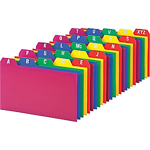 Index Card Holder, Index Cards Storage Box Holds Up To 300 3x5� Cards, With Poly Card Guides A-Z, 3x5 Inch - Value Pack