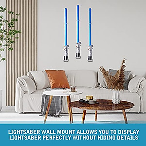 Lenink 2 Pack Clear Lightsaber Wall Mount, Lightsaber Holder Rack Compatible with Galaxy’s Edge Lightsabers, Darth Revan Lightsaber, Darth Vader Sabers and Most Lightsaber