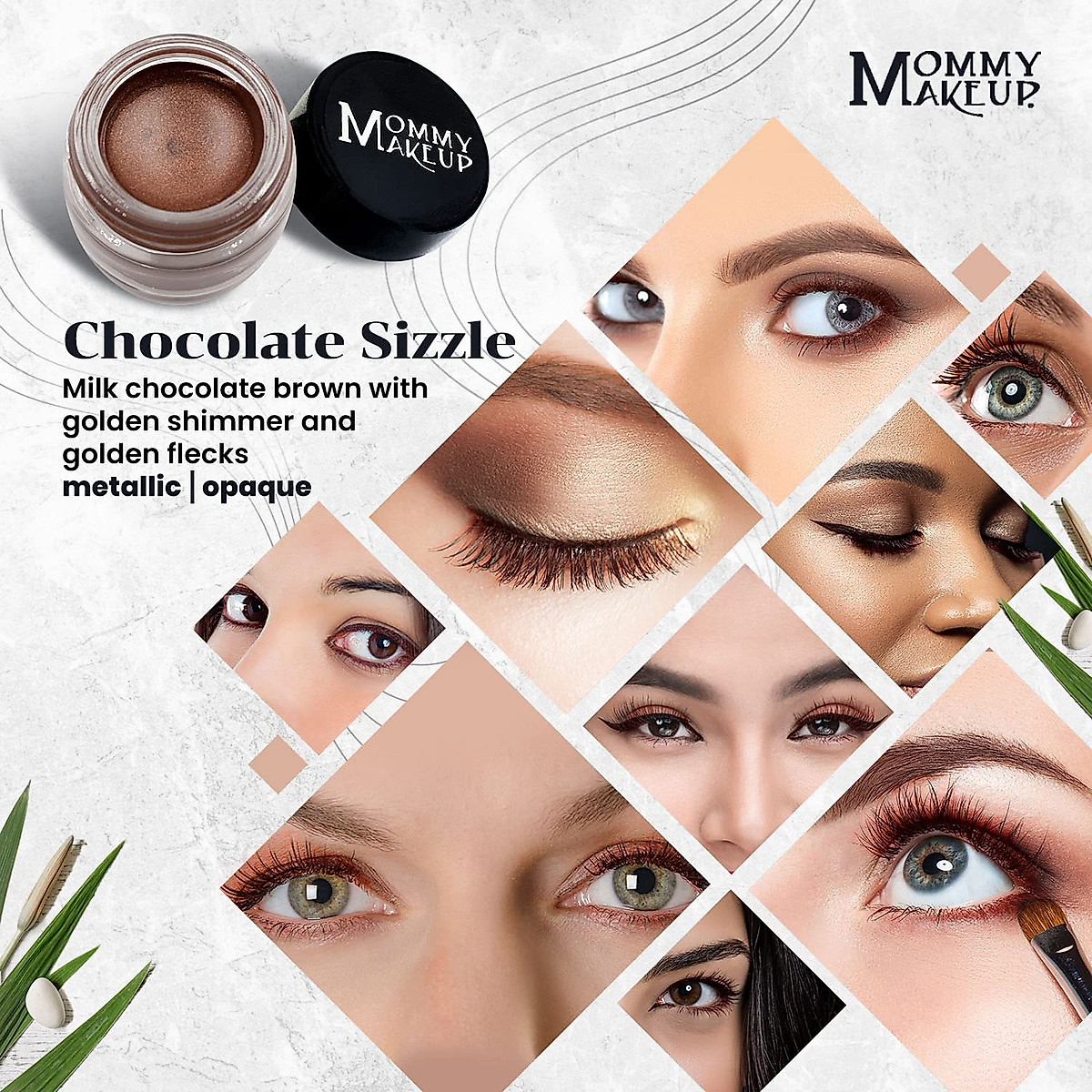 Mommy Makeup Waterproof Stay Put Gel Eyeliner Pot High Pigment, Long Lasting, 0.14 oz (Chocolate Sizzle)