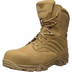 Bates Men's GX-8 Side Zip Dryguard Composite Toe Work Boot, Coyote, 14.0 M US