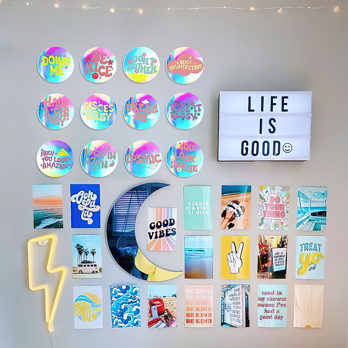 HK Studio Y2K Room Decor - Hologram Disc Teen Room Decor 6" Pack 12