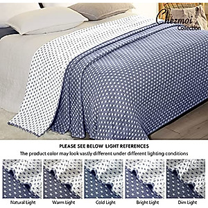 Sterling Creek Dawson Star Muslin Throw Blanket Three Layers Lightweight Breathable Cotton Gauzy Blanket for Adults, All Season (Throw, Blue)