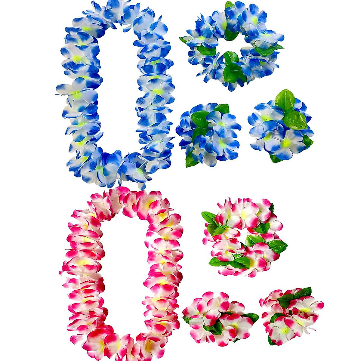 8PCS Hawaiian Leis Luau Party Decorations Tropical Party Favors Lei Hawaiian Flower Perfect for Hawaiian Luaus Party Birthday Party Favors.