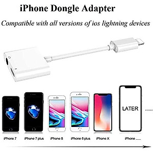 [Apple MFi Certified] Charger Headphones Adapter for iPhone,2 in 1 Belcompany Lightning to 3.5mm Jack Dongle Aux Audio & Charger Splitter Adapter Compatible with iPhone 12/11/XS/XR/X/8/7/iPad/iPod