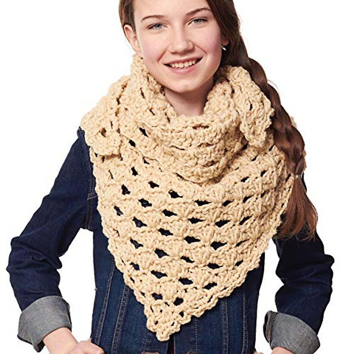 Bernat 16113030008 Big Ball Chunky Solid Yarn, 14oz, Super Bulky 6 Gauge, 100% Acrylic - Cream - Machine Wash & Dry