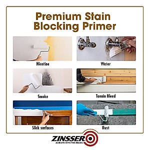 Rust-Oleum 3554 Zinsser High Hide Cover Stain Primer and Sealer, White 32 Fl Oz (Pack of 1)