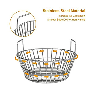 Stainless Charcoal Ash Basket for Large BGE Grill, Charcoal Grill Ash Basket also fits Kamado Joe Classic and Other Similar Grills