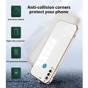 Wousunly Compatible with Huawei P30 Lite Case Silicone Pink, Plating Huawei P30 Lite Phone Case Shockproof Thin and Soft Cover (White)