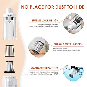 Handheld Car Vacuum Cleaner Cordless, 12000PA Strong Suction Handheld Vacuum Cleaner, Portable Mini Car Hand Held Vacuum Cleaner Rechargeable for Home