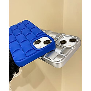 Ginkgonut Compatible with iPhone 13 Case or iPhone 14 Case for Women/Girls, Cute 3D Laid Desgin Soft Silicone Shockproof Raised Bumper Corners Case for iPhone 13 / iPhone 14（Silver）