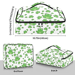 Kcldeci Insulated Thermal Food Carrier Insulated Casserole Carrier for Hot or Cold Food,Frog Insulated Tote Bag for Potluck Cookouts Parties Picnic,Lasagna Lugger