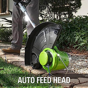 Greenworks 40V 20" Cordless Lawn Mower,(500 CFM/120 MPH) Axial Leaf Blower,13" String Trimmer with 3 replacement spools,Combo Kit w/ (1) 5Ah (1)2AH Battery, (2) 2A Chargers