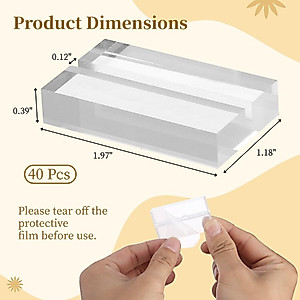 Lnrueg 40 Pcs Acrylic Place Card Holders, Transparent Sign Holders, Menu Holders with Card Slot, Table Numbers Display Stands for Wedding Party Banquet Meeting