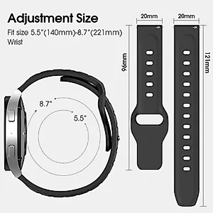 Rugged Bands Compatible with Samsung Galaxy Watch 5 Band 40mm 44mm, Galaxy Watch 5 Pro Band 45mm, 20mm Soft Silicone Sport Replacement Strap for Women Men, Lime