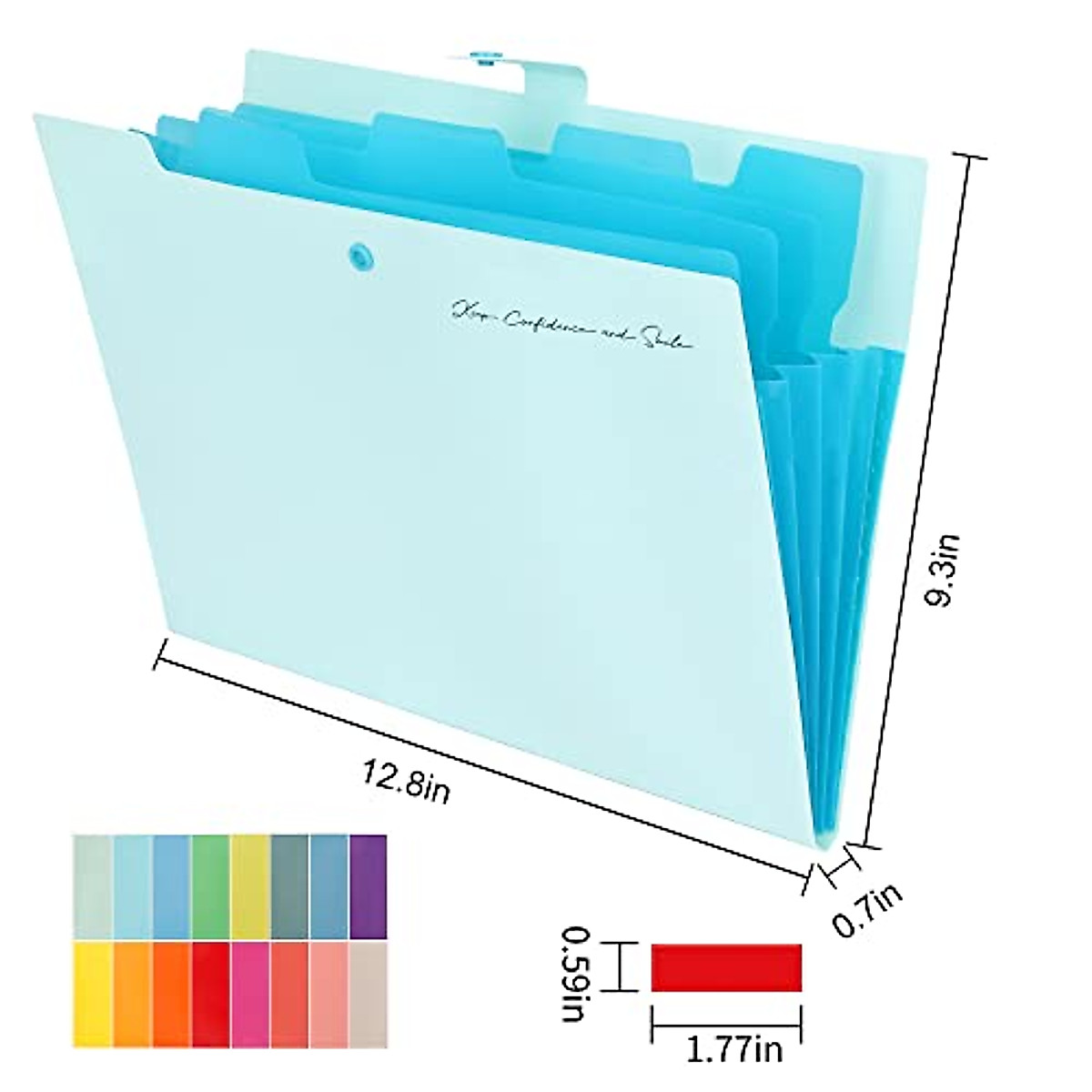 EOOUT 3pcs Expanding File Folder, A4 Letter Size Accordion Folder with 48pcs Labels in 16 Colors for School and Office Organization, 5 Pockets for School and Office Supplies