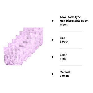 Looxii Muslin Burp Cloths 100% Muslin Cotton Baby Burp Cloths Large 20''x10'' Extra Soft and Absorbent 6 Pack Baby Burping Cloth for Boys and Girls (Pink)