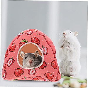 BCOATH Plush Hamster House 1pc Hamster Hamster Stuffed Hamster Hamster Hut Guinea Pigs Hide- Out Warm Guinea Pigs Bed Cloth Hamster Bed Hamster House Cloth Pink Keep Warm